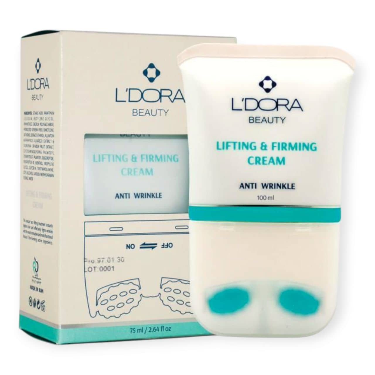 خرید و قیمت کرم لیفتینگ صورت و گردن ماساژوردار لدورا LDORA